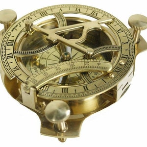 Nautical Sundial Brass Compass | Nautical Handmade Gold Finish Brass ...