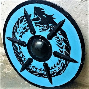 Medieval Viking Dragon Battle Ready Round Shield | Knights Dragon ...