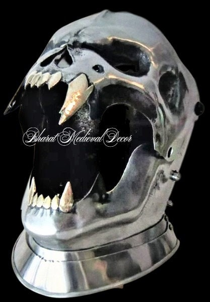 Medieval Old Demonic Face Kazar Helmet | Ghost Skull Grand Marquis of ...