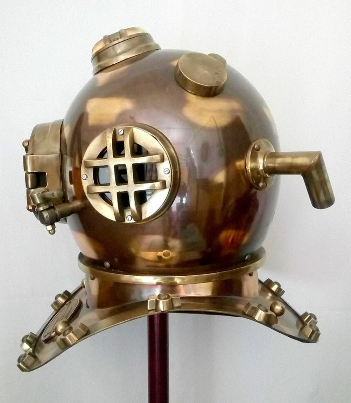 Copper Brass Antique Deep Sea Scuba Diving Divers Helmet | Antique ...