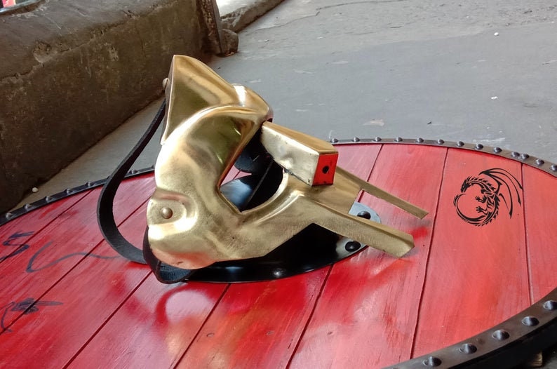 New MF Doom Gladiator Mask Mad-villain Golden Finish Hand-forged Doom ...