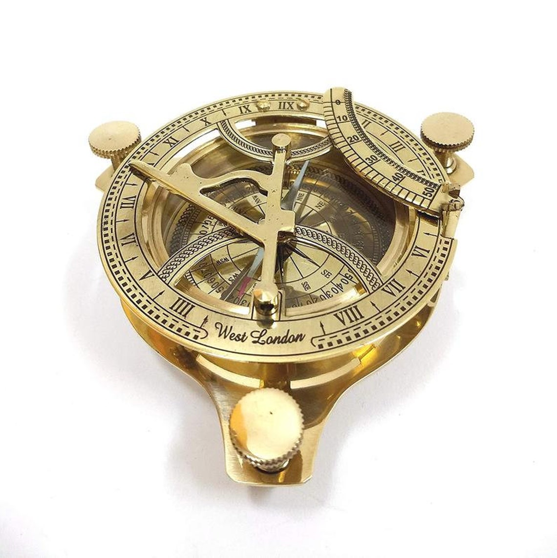 Nautical Sundial Brass Compass Nautical Handmade Gold Finish - Etsy