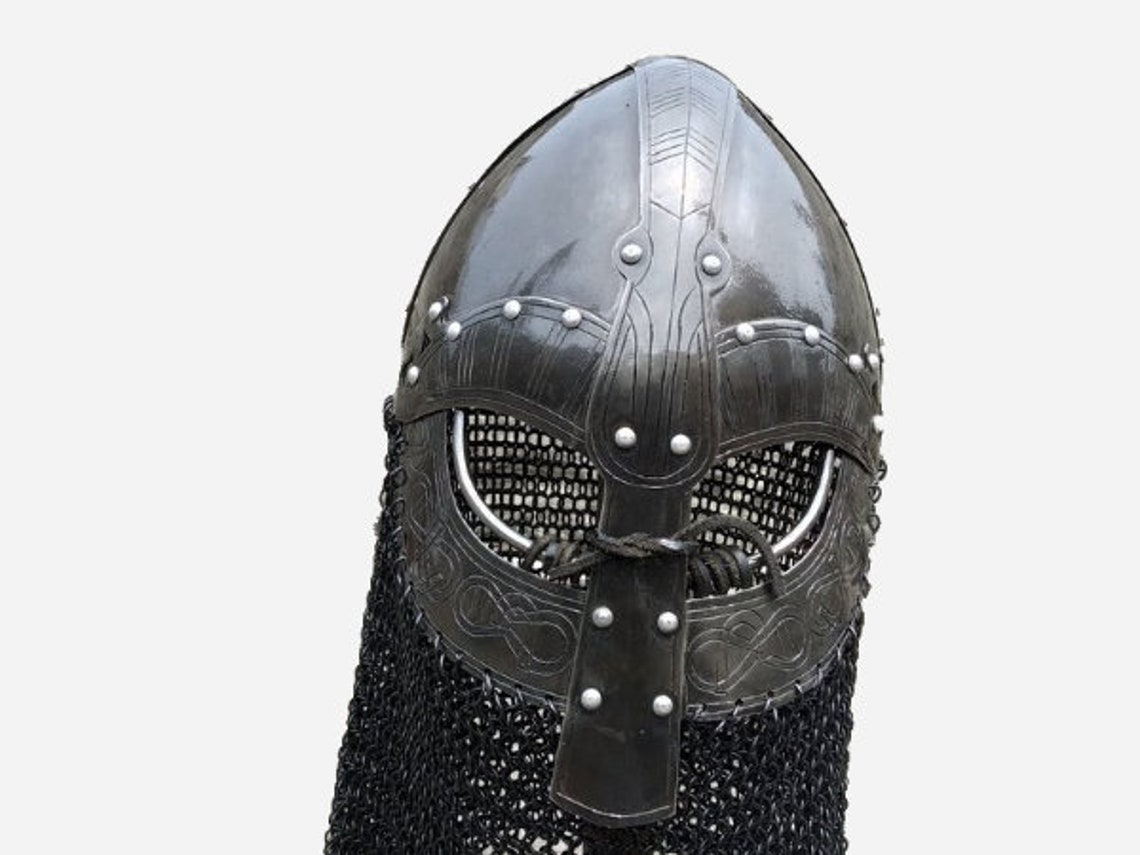 Medieval Viking Vendel Warrior Helmet With Chainmail Battle - Etsy