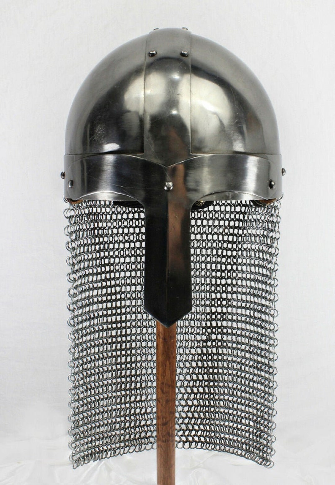Medieval Viking Nasal Helmet With Chainmail | Hand-forged Helmet | SCA ...