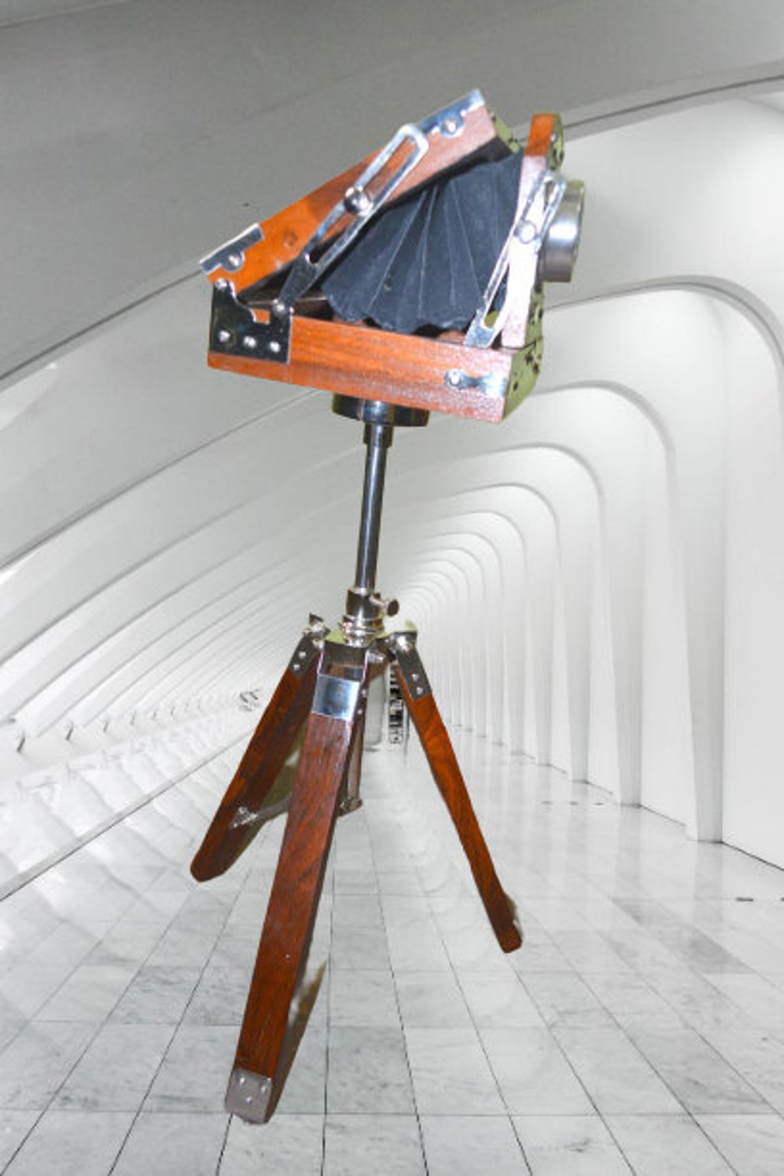 Antique Vintage Look Wooden Film Camera With Wooden Tripod ~ Home ...