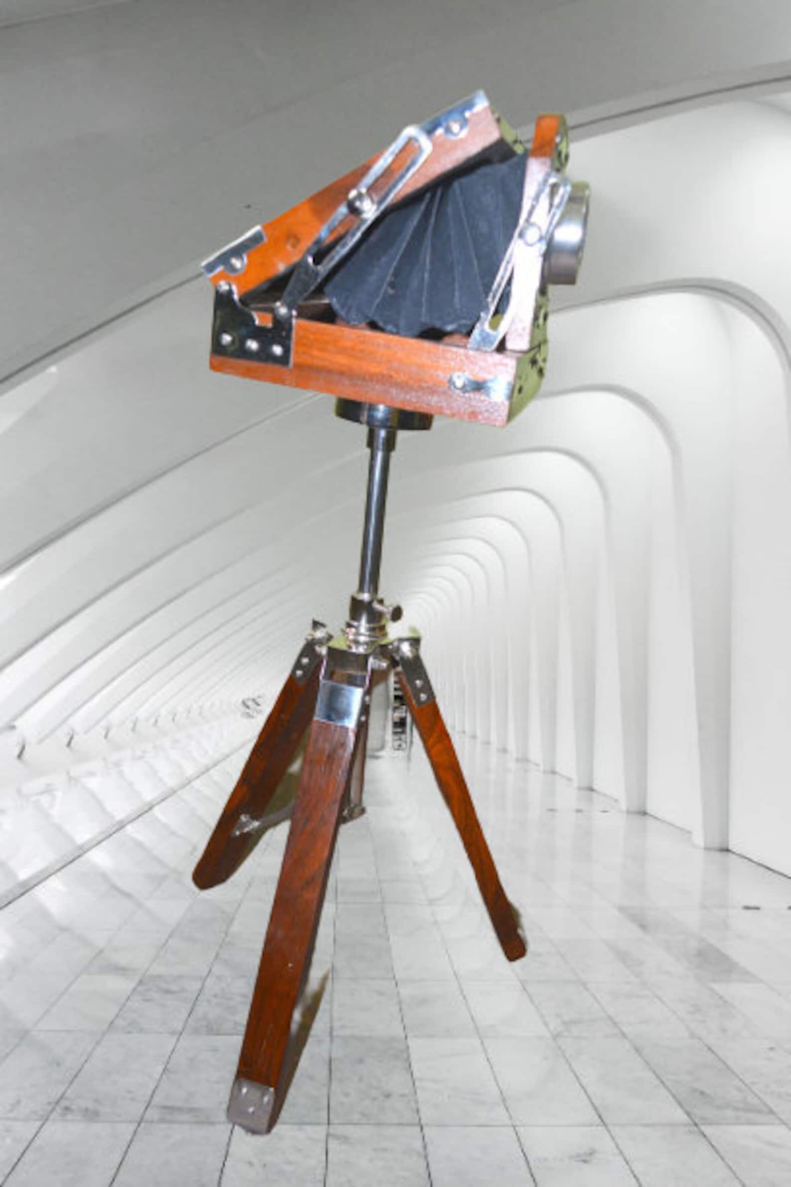 Antique Vintage Look Wooden Film Camera With Wooden Tripod ~ Home ...