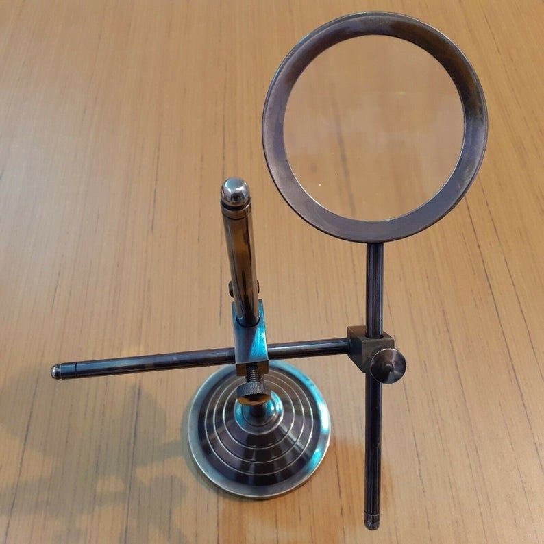 Antique Nautical Maritime Adjustable Brass Magnifying Glass With Stand ...