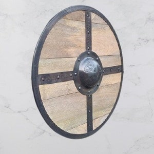 Medieval Viking Crusader Wood Shield | Handmade Round Battle Warrior ...