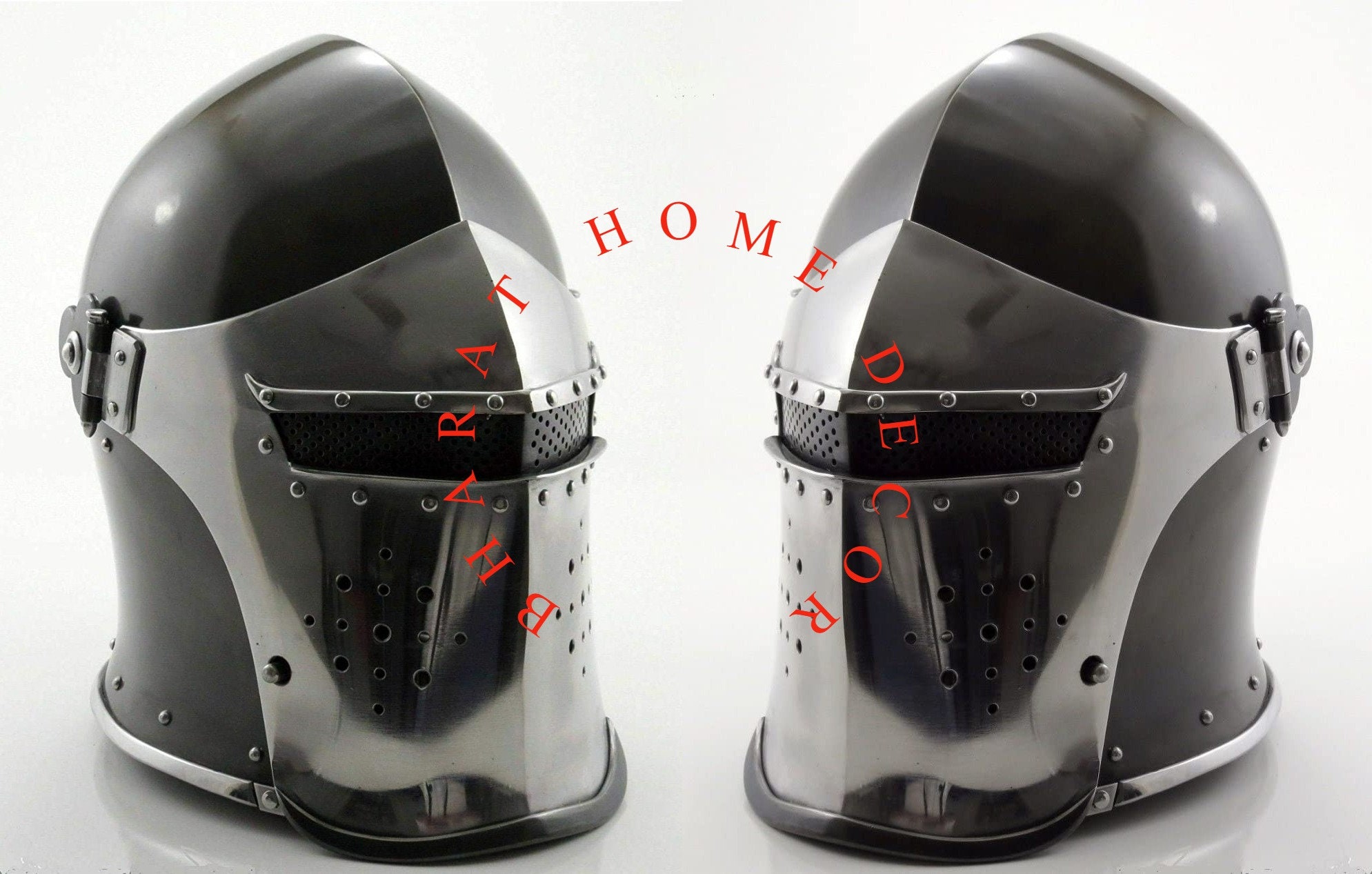 Medieval Knight Barbute Helmet Armor Helmet Roman Knight - Etsy