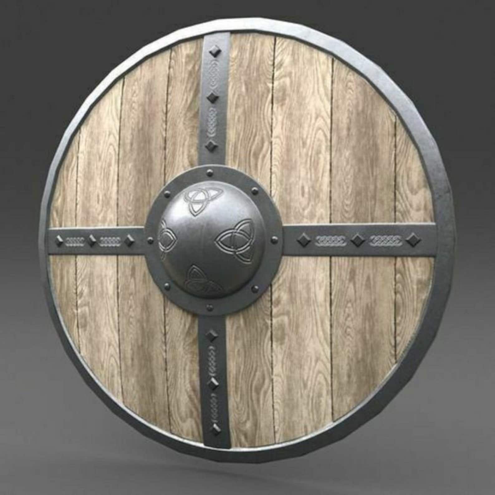 Medieval Viking Crusader Wood Shield Handmade Round Battle - Etsy