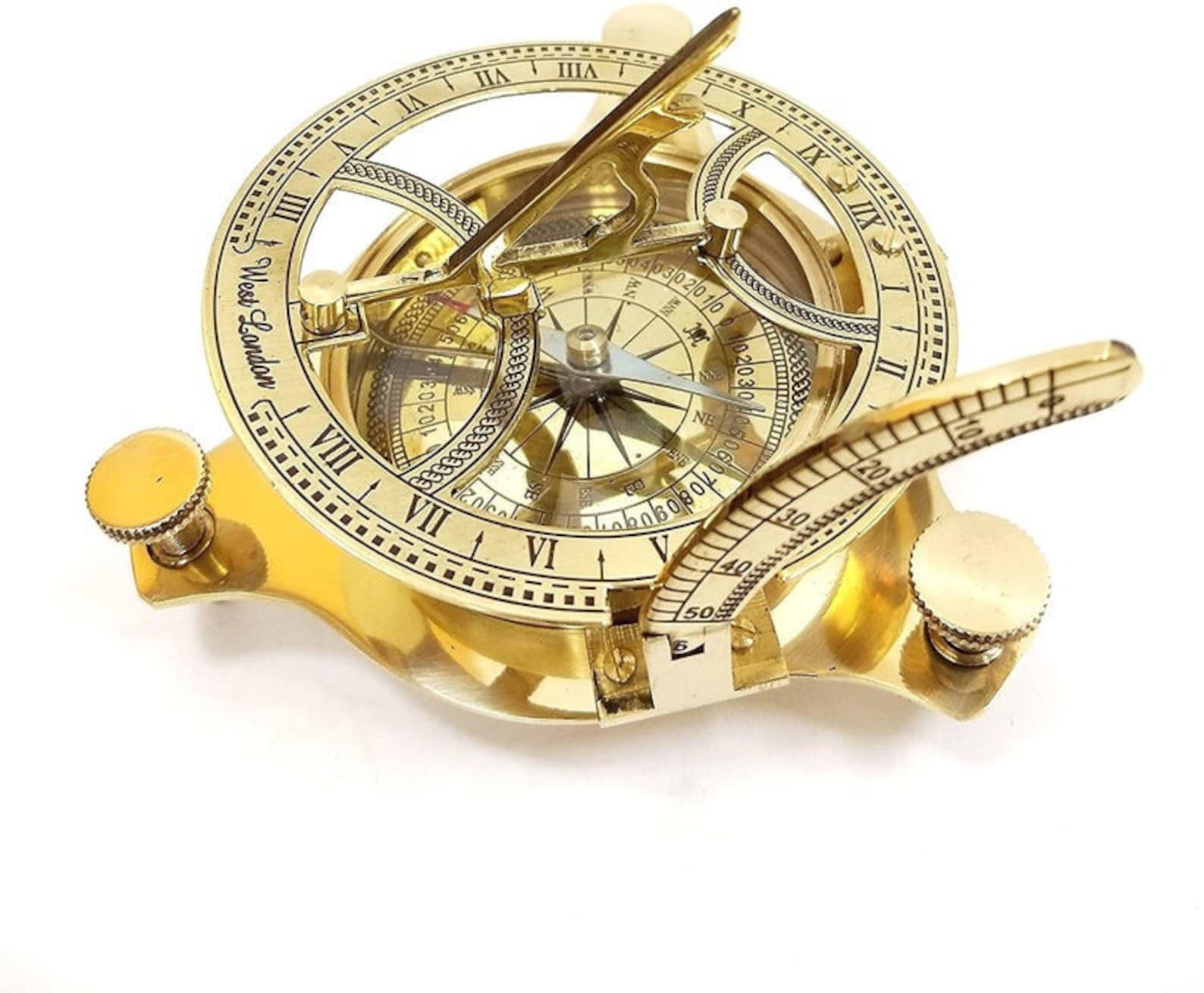 Nautical Sundial Brass Compass Nautical Handmade Gold Finish - Etsy
