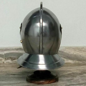 Medieval Knight Burgonet Helmet Wearable Plate Armor Costume Silver ...