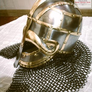 Medieval Viking Vendel Helmet With Chainmail | Viking Riveted Chain ...