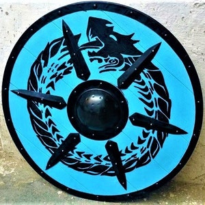 Medieval Viking Dragon Battle Ready Round Shield | Knights Dragon ...