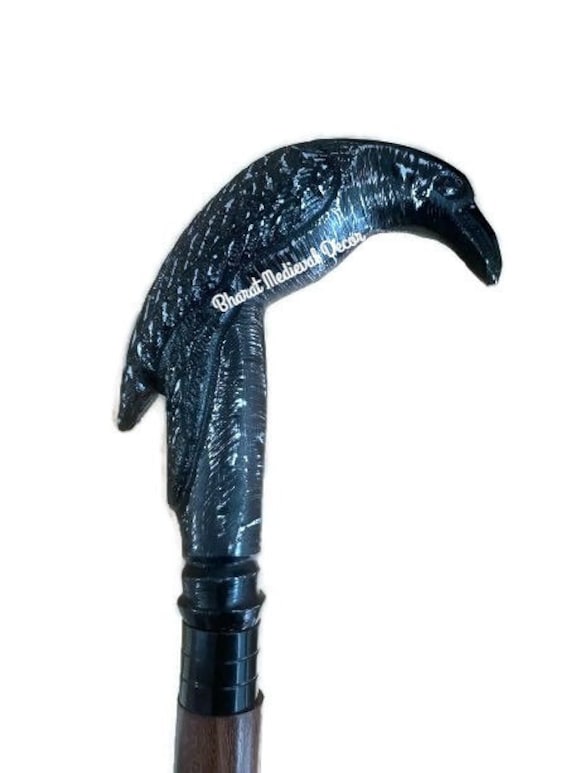 Unique Black or Silver Victorian RAVEN Handcrafted Walking | Etsy