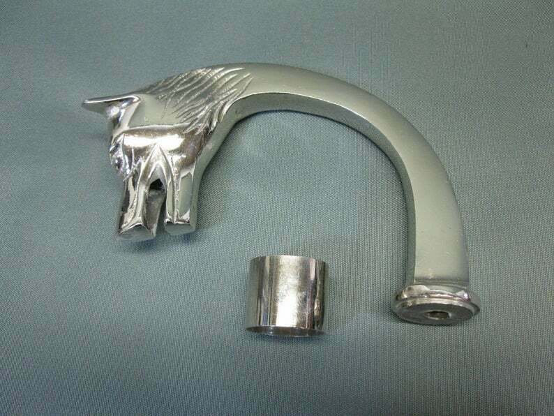 WOLF HEAD Design Walking Cane Vintage Victorian Brass Handle | Etsy