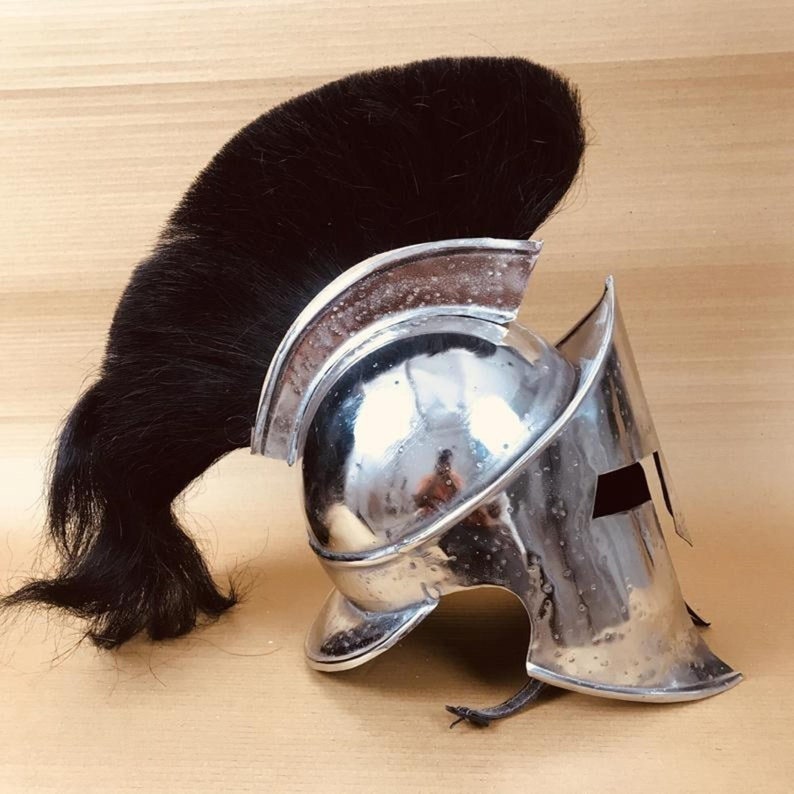 Medieval Spartan Chrome Helmet Great King Leonidas Cosplay | Etsy