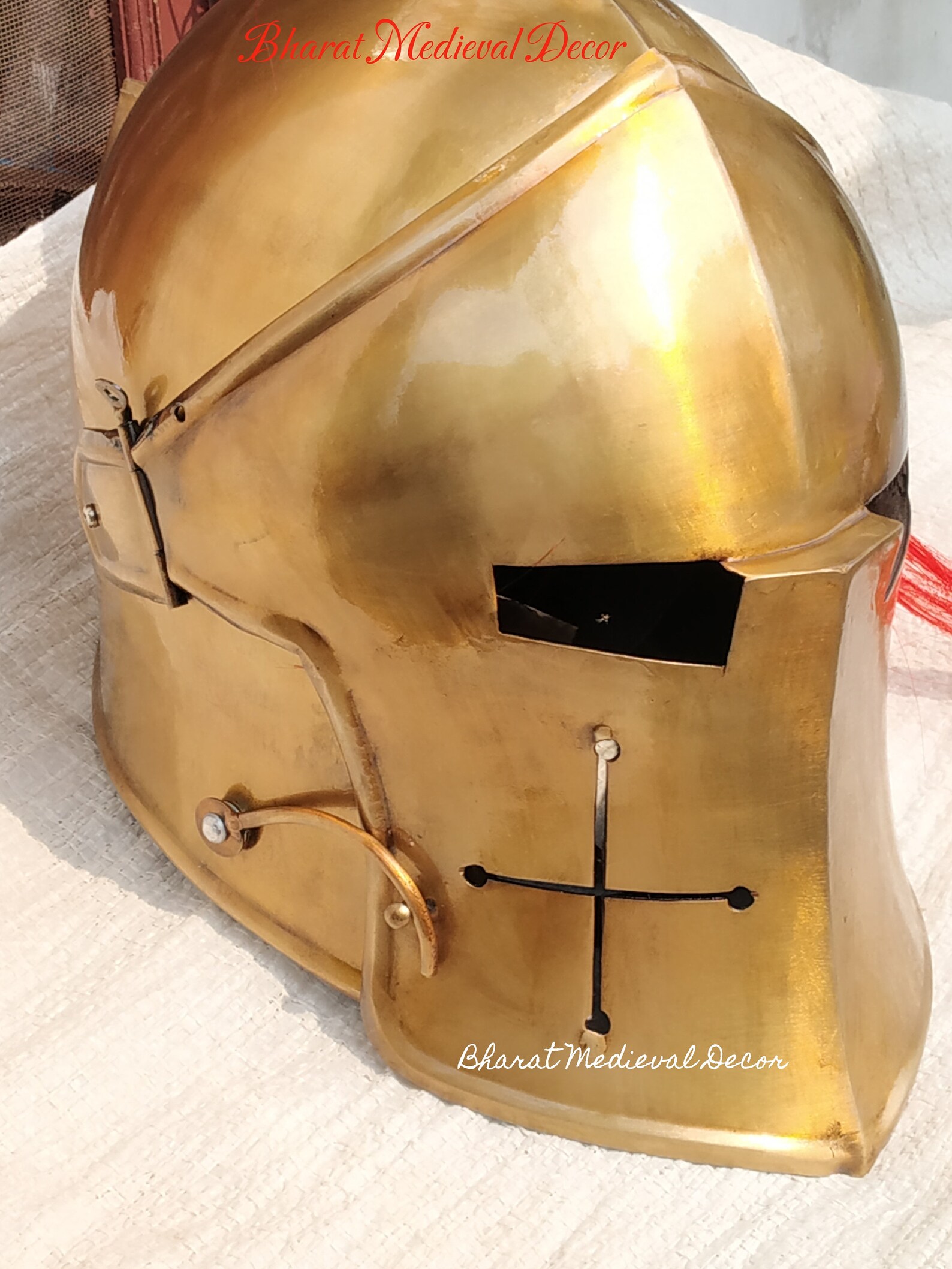 Medieval GREAT BARBUDA Knight Halloween Helmet With Plume | Hand Forged ...