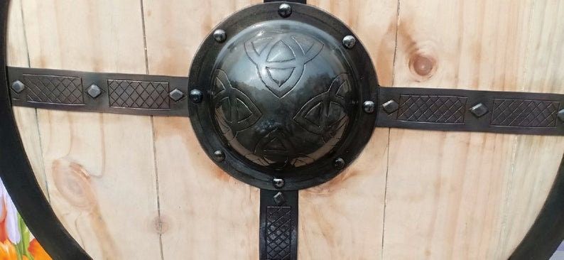 Medieval Viking Crusader Wood Shield Handmade Round Battle - Etsy