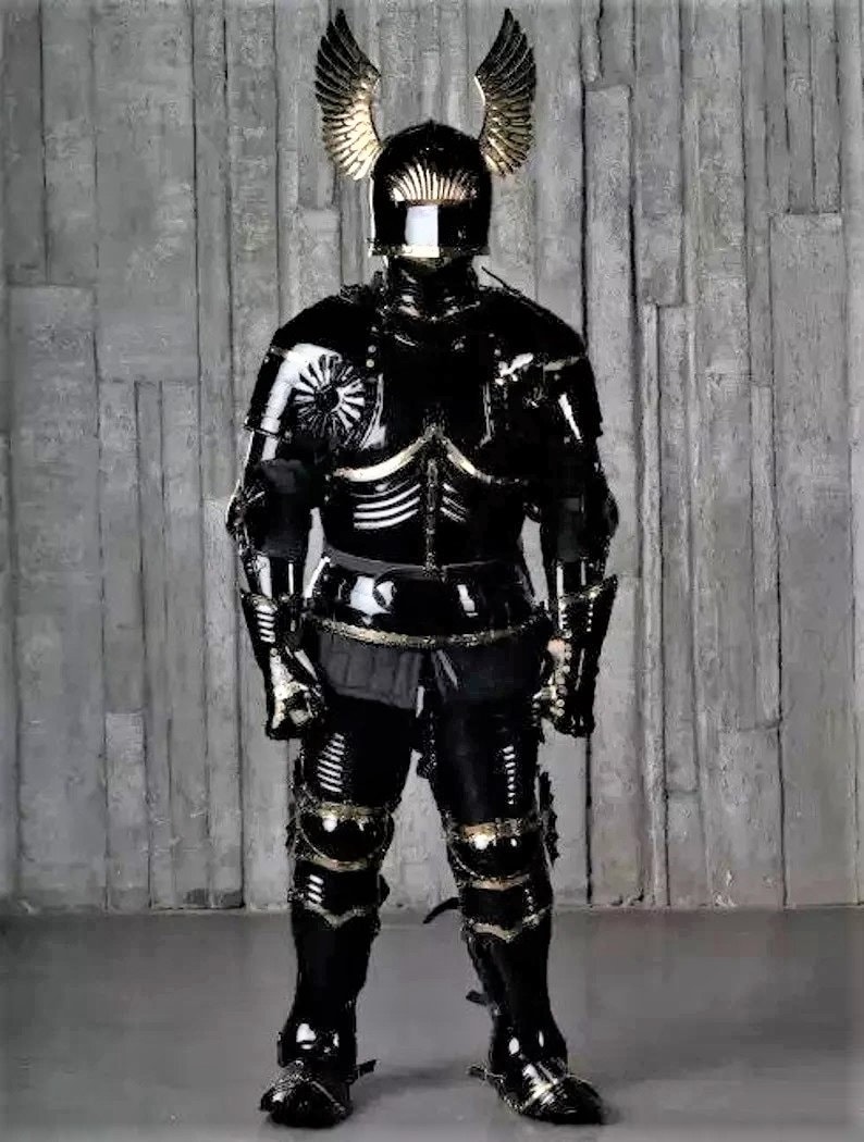Medieval 15th Century Gothic Full Body Black Armour Suit - Etsy UK
