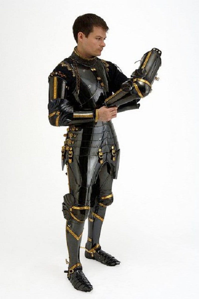 Medieval Black Armour Suit Combat Full Body Halloween Armor - Etsy