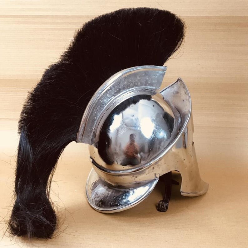 Medieval Spartan Chrome Helmet Great King Leonidas Cosplay | Etsy