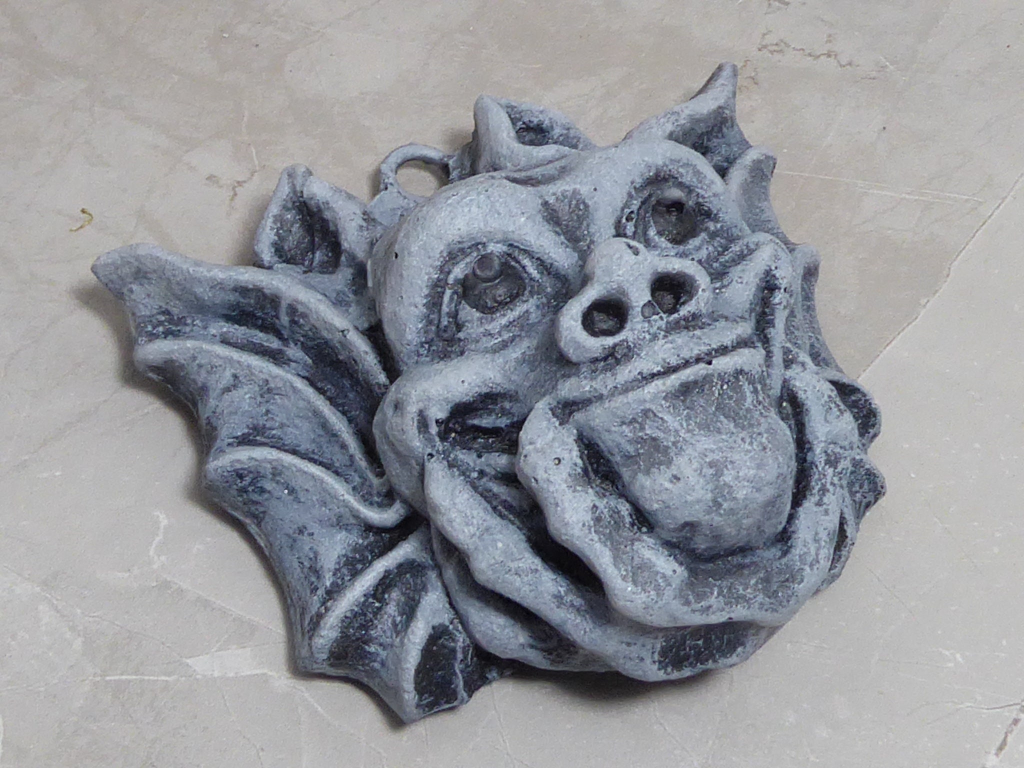 Handcrafted Cast Stone Devil Demon Gargoyle Wall Plaque Garden - Etsy