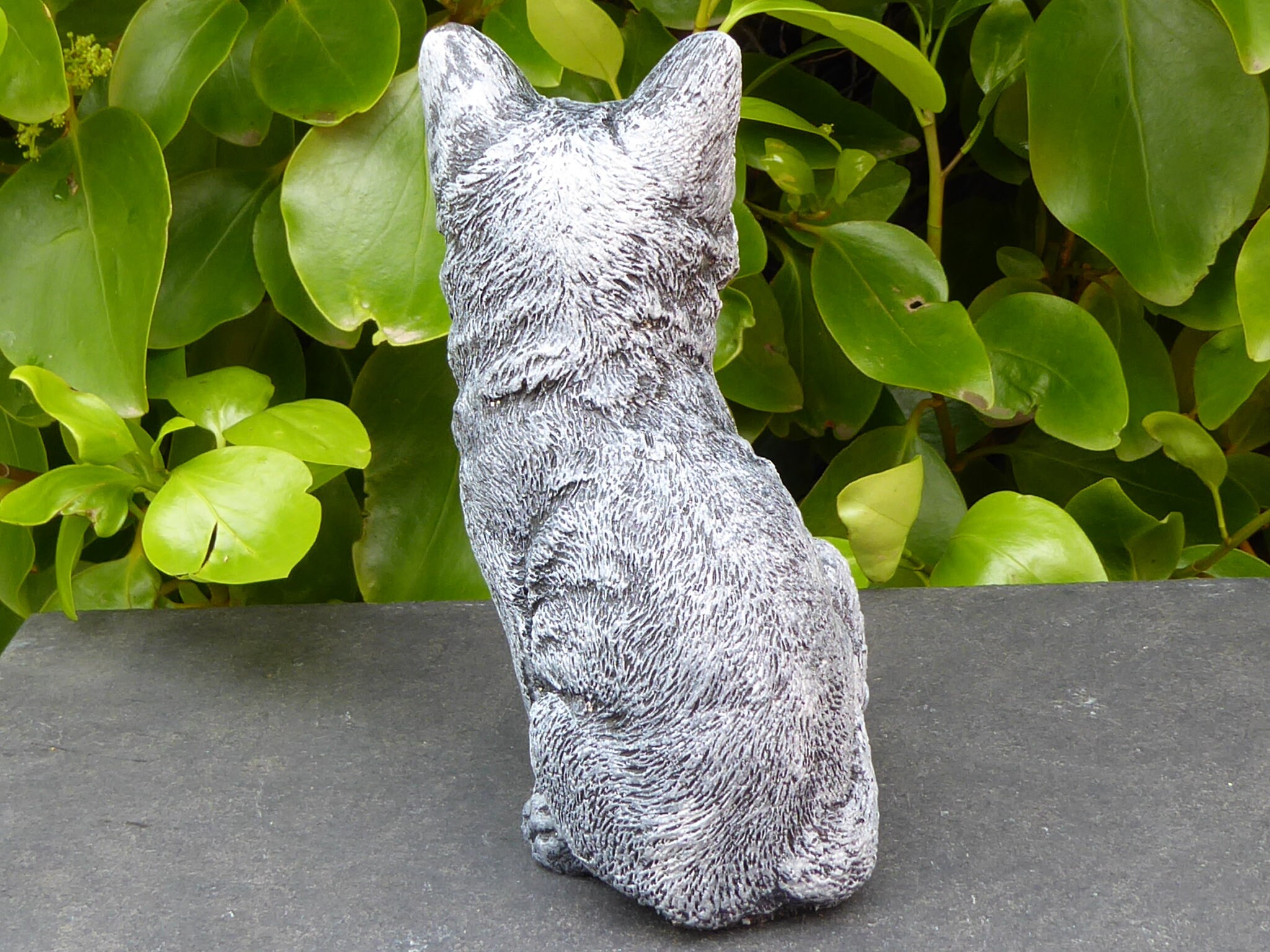 Handcrafted Sitting Fox Cast Stone Garden Ornament Garden | Etsy