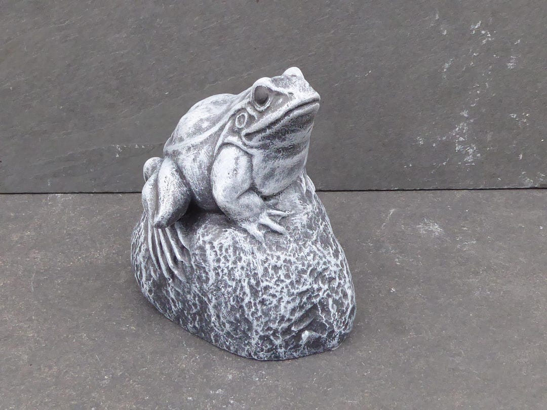 Handcrafted Cast Stone Frog Garden Statue - Aged Effect Ornament - Etsy UK