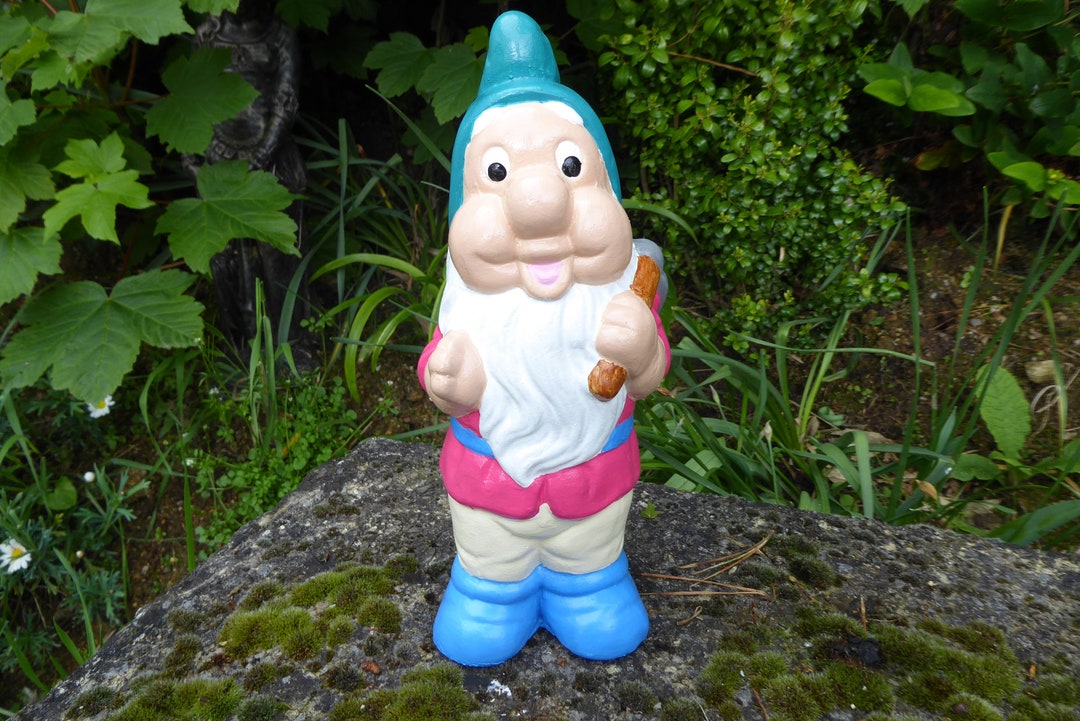 Charming Cast Stone Garden Gnome Garden Ornament With Axe Over Shoulder ...