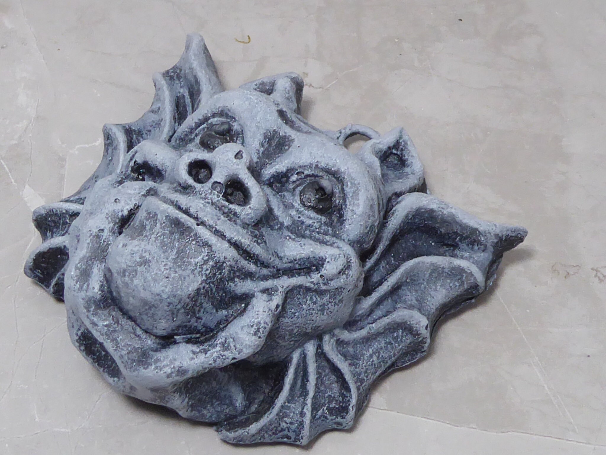 Handcrafted Cast Stone Devil Demon Gargoyle Wall Plaque Garden - Etsy