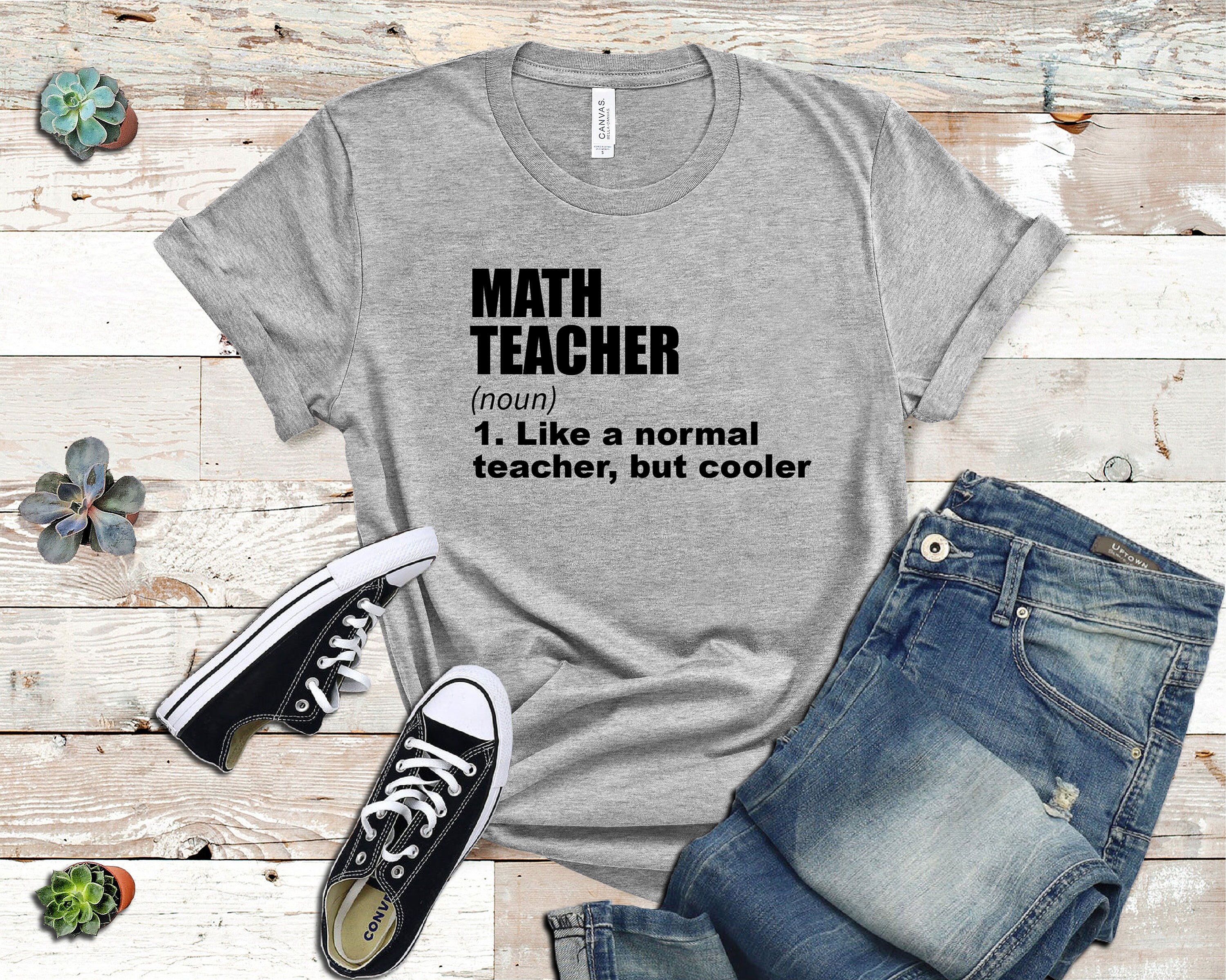 Math Teacher Like a Normal Teacher but Cooler Shirt Funny | Etsy