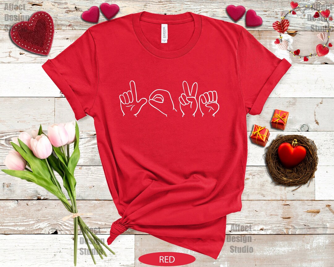 ASL Sign Love Gift, ILY Valentine's Day Shirt, Custom Personalized Sign ...