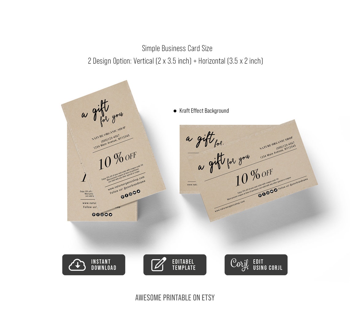 Printable Business Coupon Template for Small Business, Minimalist ...