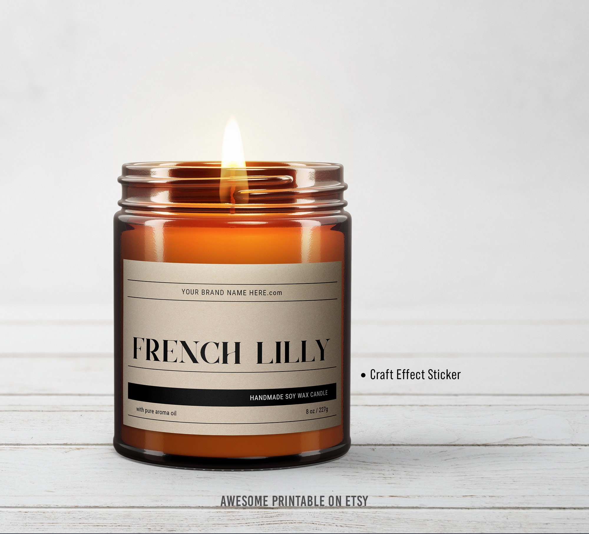 Candle Label Template, Classic Candle Label, Custom Product Label ...