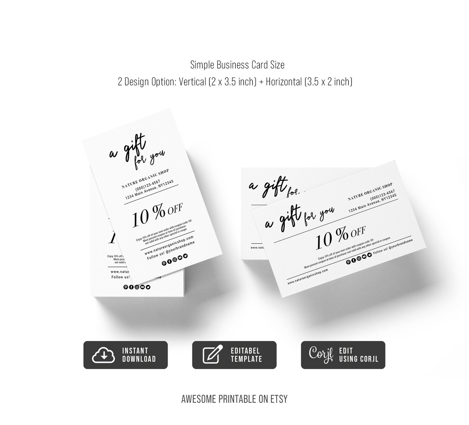 Printable Business Coupon Template for Small Business, Minimalist ...