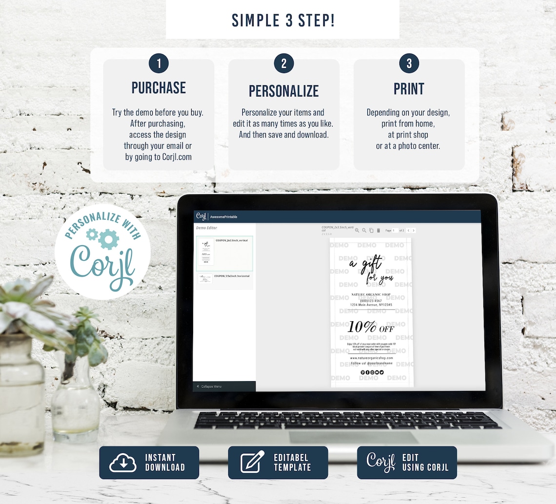 Printable Business Coupon Template for Small Business, Minimalist ...