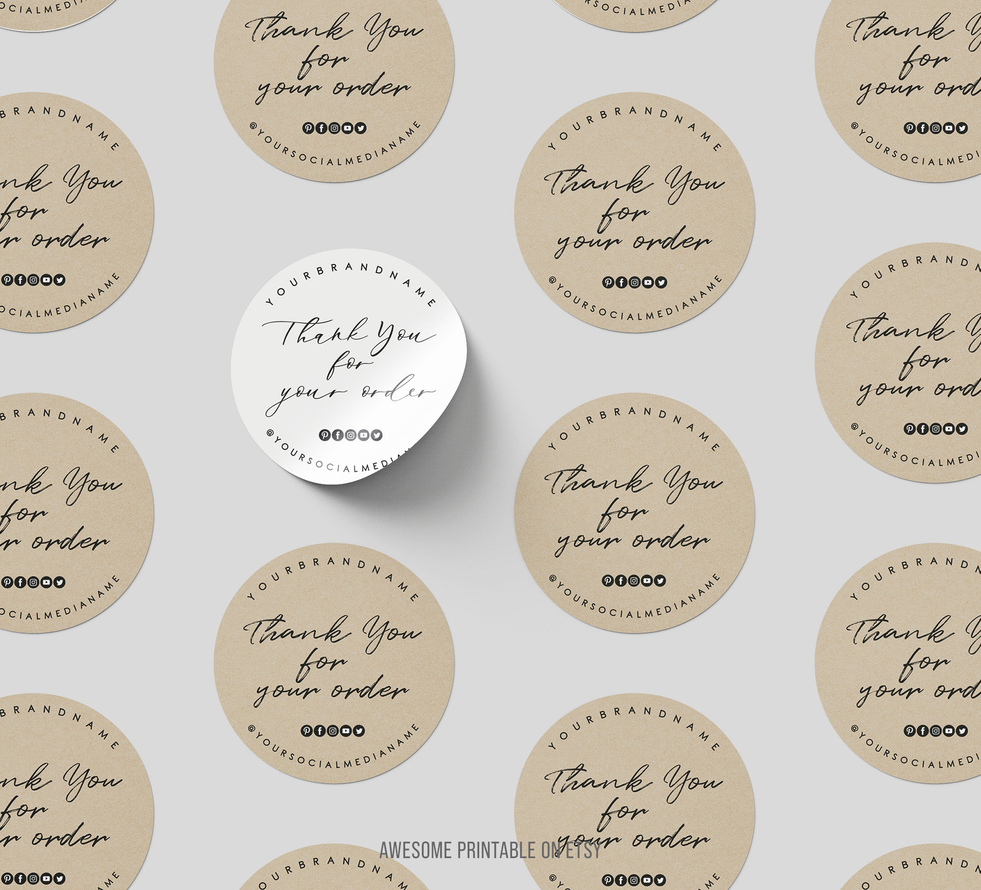 Editable Thank You Stickers, Printable Thank You Sticker Template ...