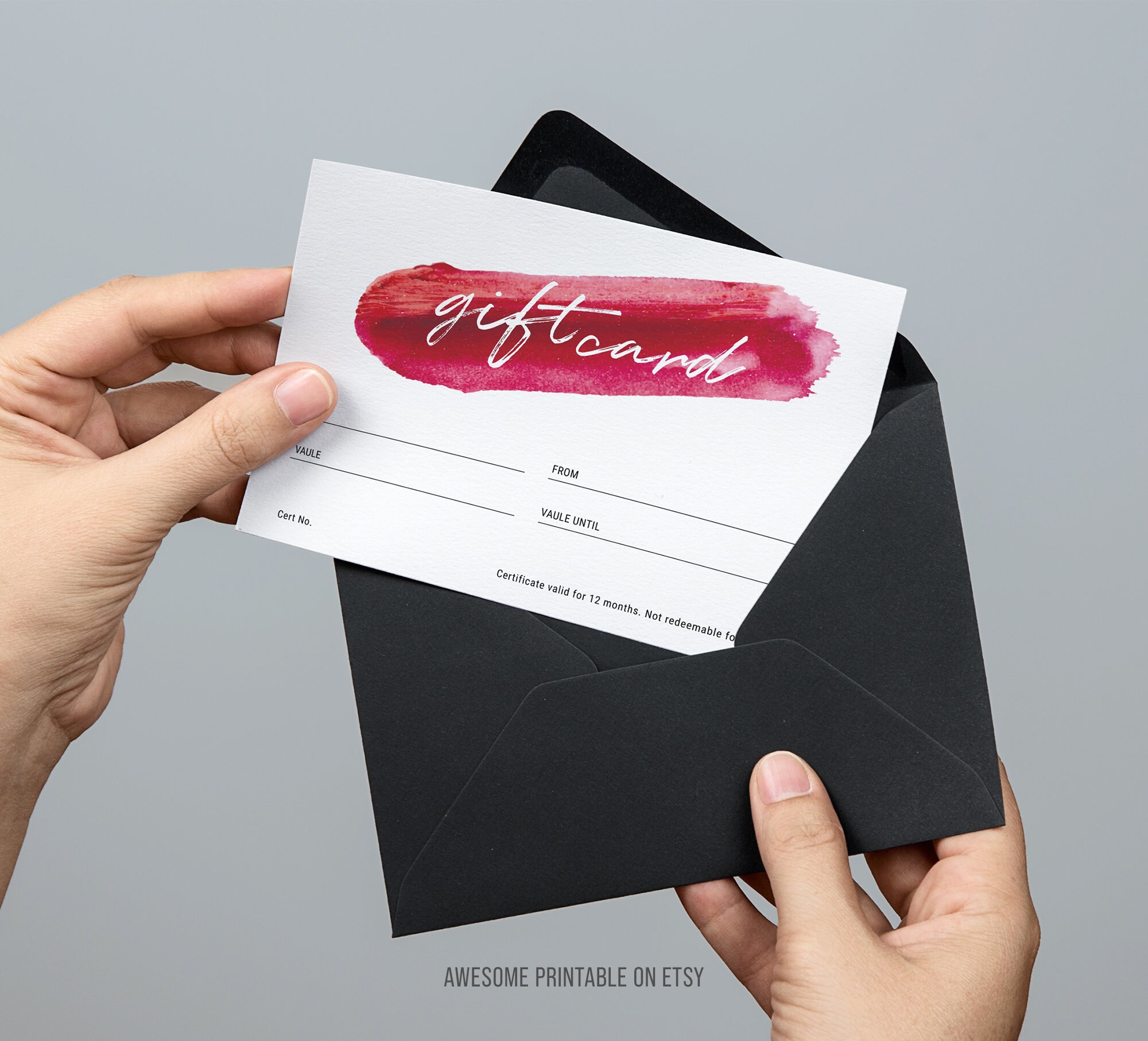 Printable Gift Certificate Template, Editable Gift Card Template, DIY ...