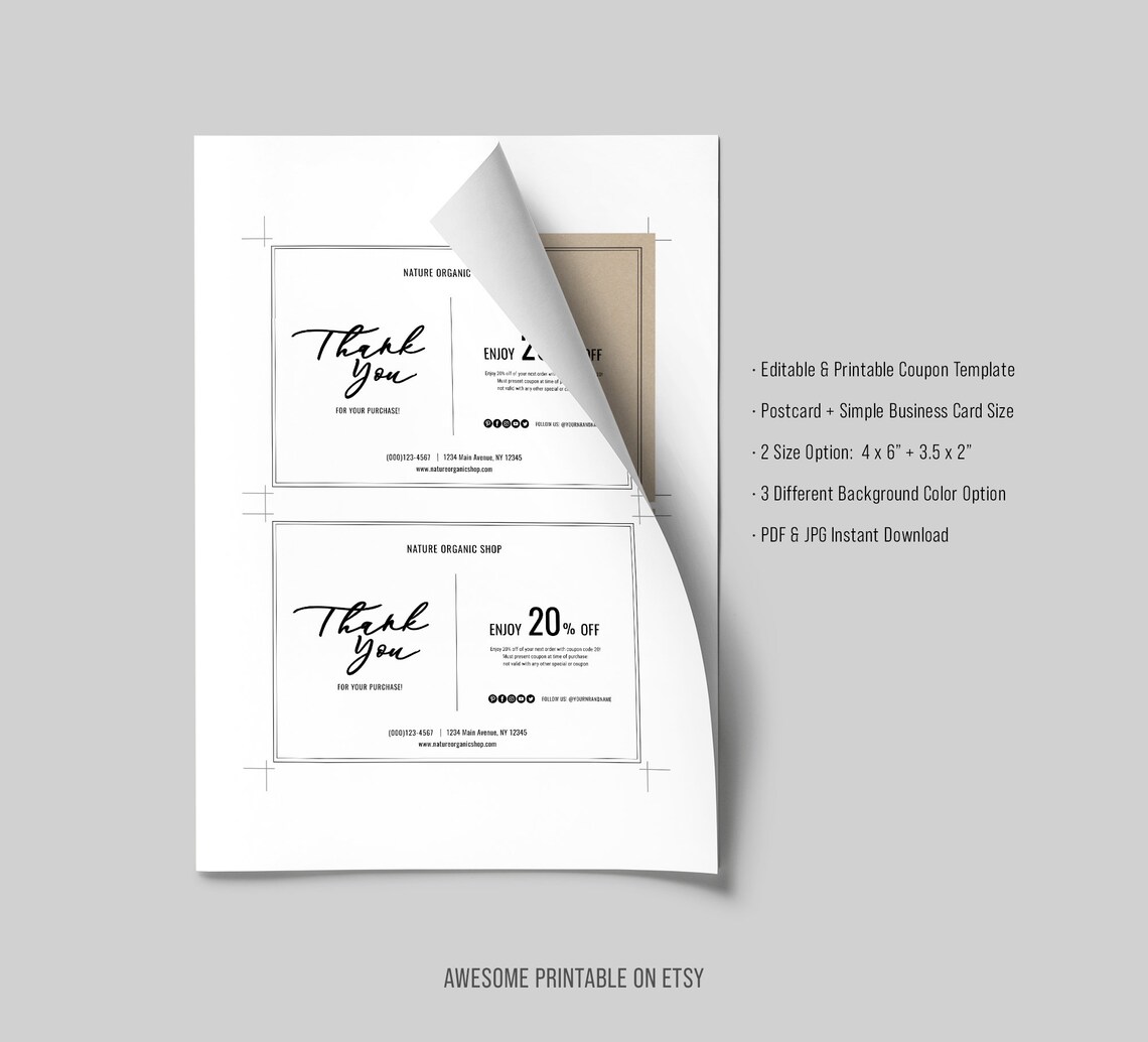 Printable Business Coupon Template Editable Coupon (Download Now) - Etsy