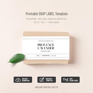 Minimal Soap Label Template, Editable Design, Instant Download - Etsy