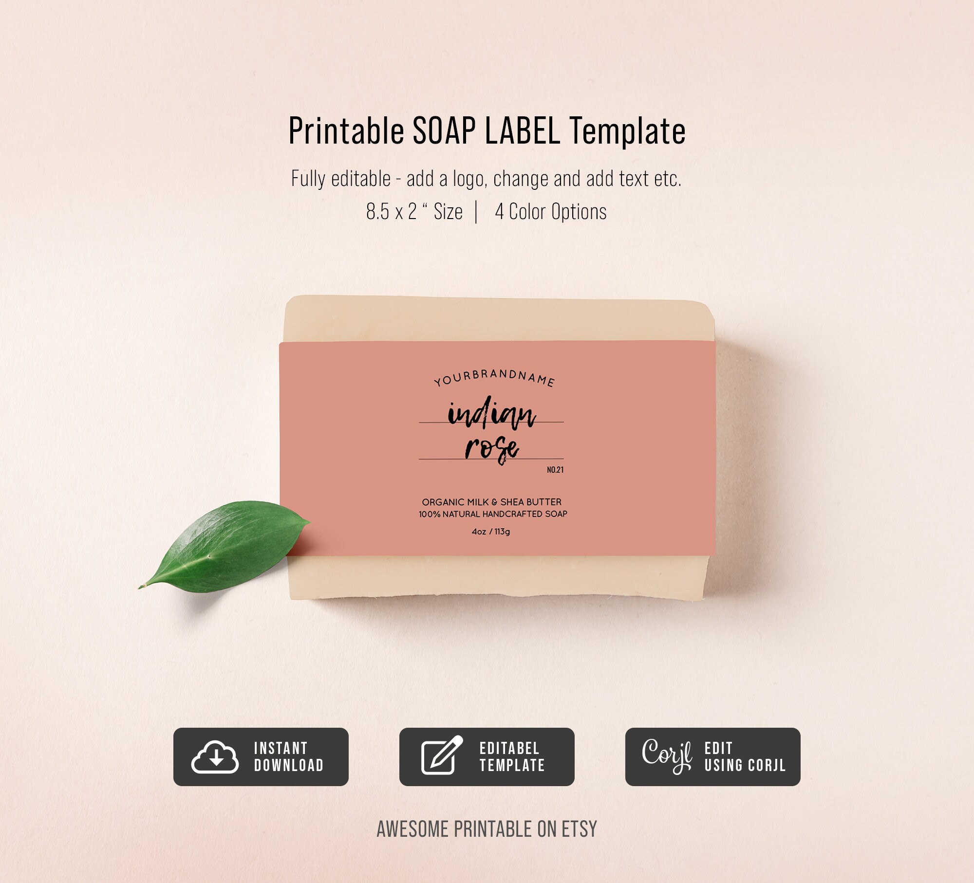 Minimal Soap Label Template, Editable Soap Labels, Printable Soap ...