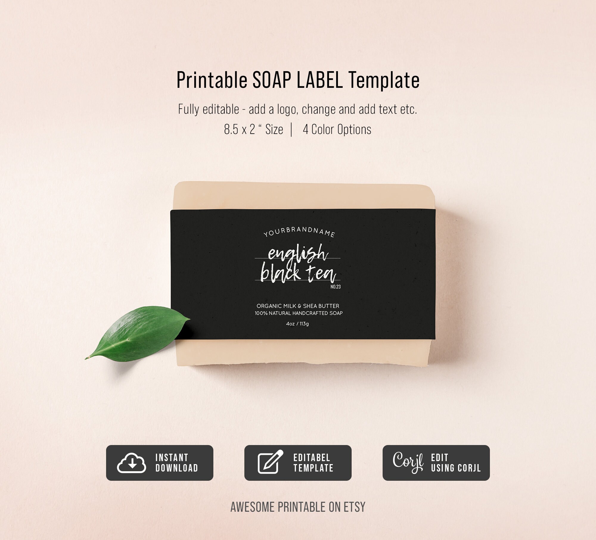 Minimal Soap Label Template, Editable Soap Labels, Printable Soap ...