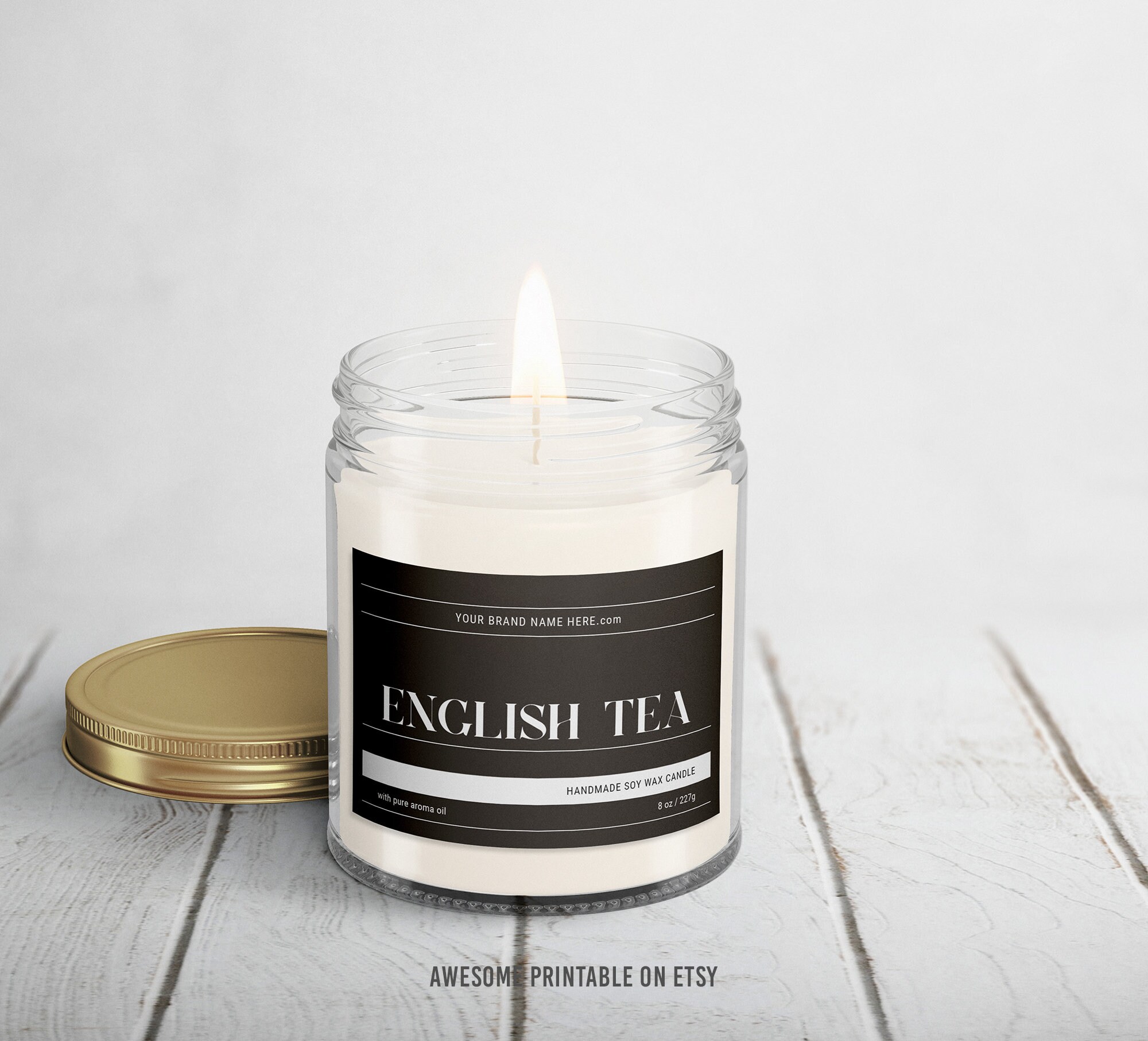 Candle Label Template, Classic Candle Label, Custom Product Label ...