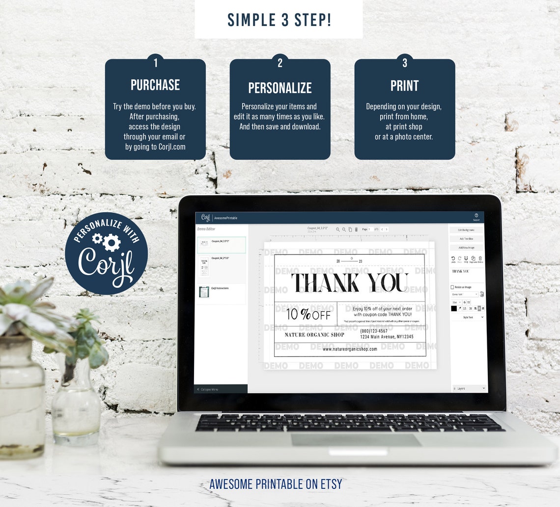 Printable Business Coupon Template Simple Business Card Size - Etsy