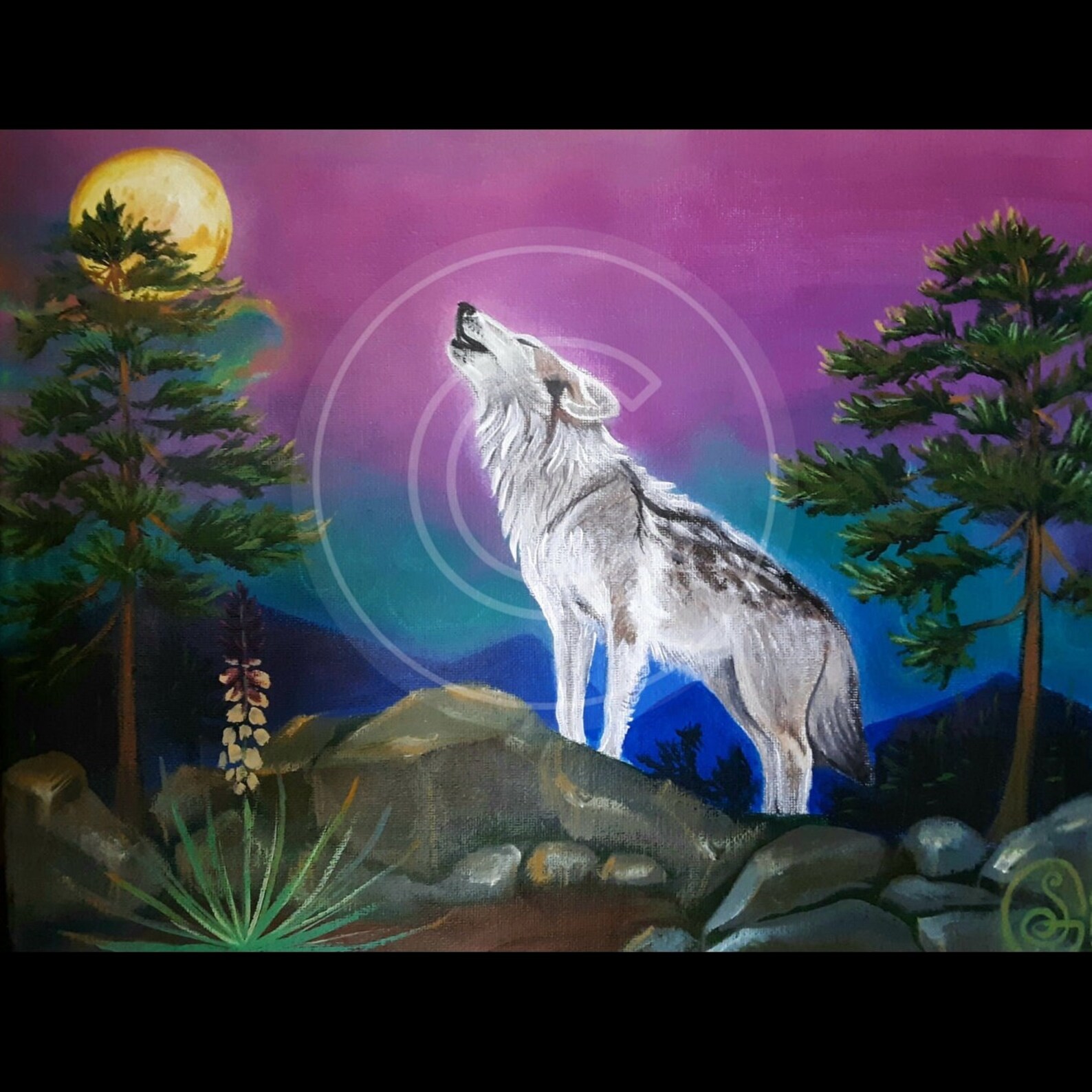Ancestral Call. Embellished Archival Print of Original Wildlife Artwork ...