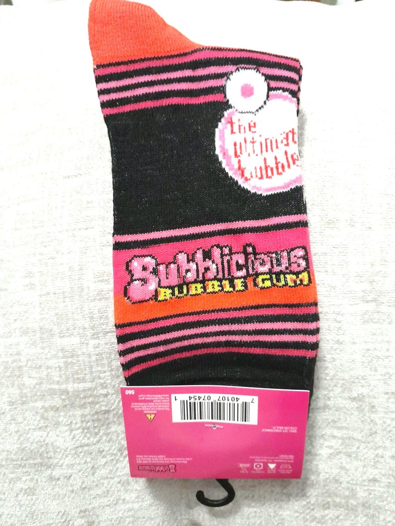 Bubblicious Bubble Gum Logo Socks - Etsy