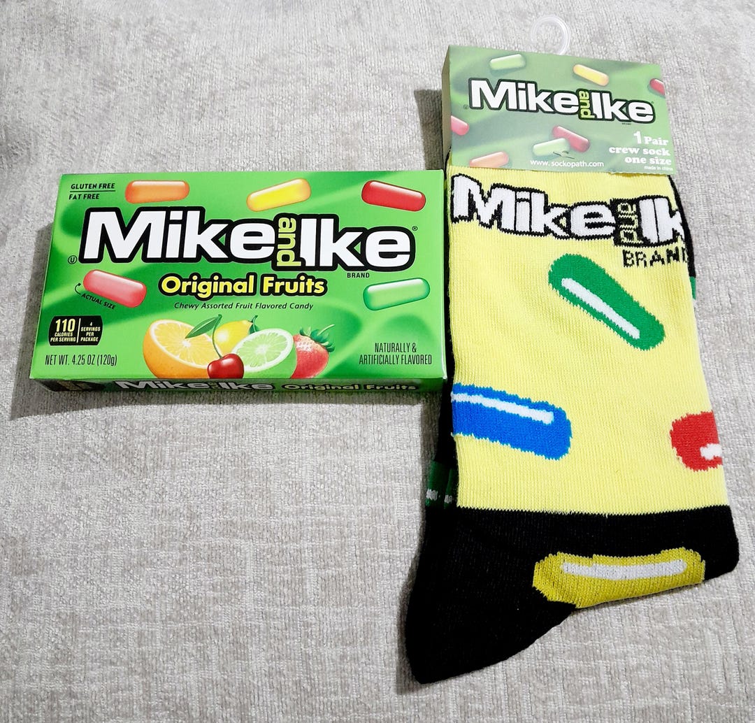 Mike and Ike Logo Socks With Mike and Ike Assorted Fruit Flavored Candy ...