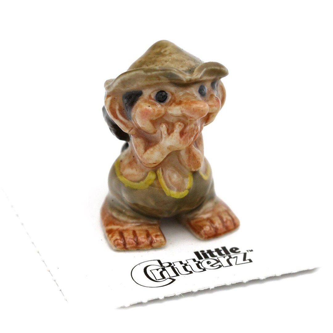 Fantasy - Troll With Hat "giggles" - Miniature Porcelain Figurine - Etsy