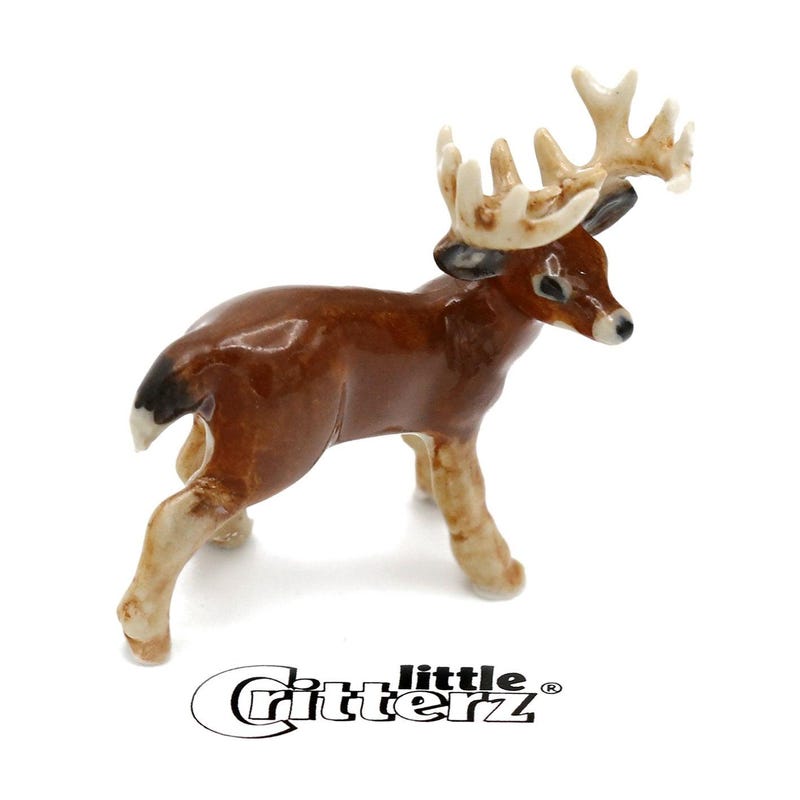 Ceramic Deer Figurine White - Etsy